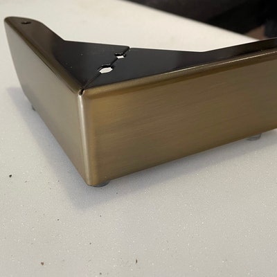 4x Furniture Feet 50mm High Metal Legs Brass & Chrome for Sofas, Chairs ...