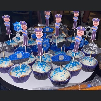 Police/cop Custom Cupcake Toppers, Law Enforcement Officers, Law ...