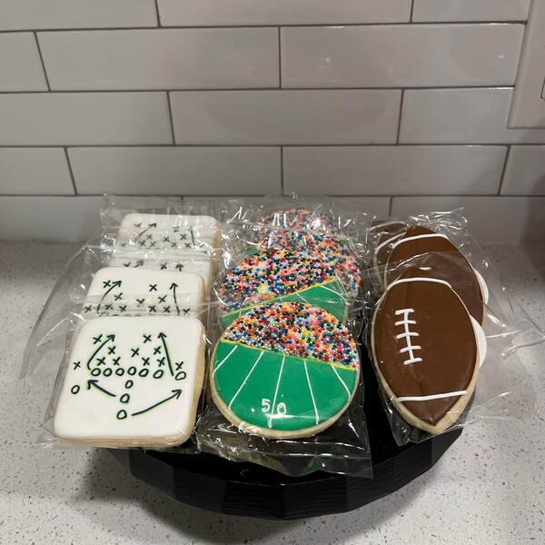Football Stadium Sugar Cookies: Superbowl Party Favors, Set of 12 - Etsy