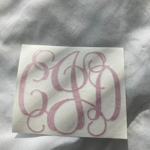 Monogram Car Decal, Vinyl Monogram, Car Monogram, Laptop Monogram ...