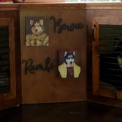 Pet Name Signs Wooden Dog Name Plaque Kennel Name Sign Dog Signs for ...