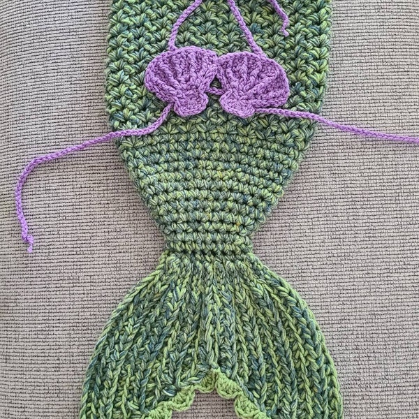 Set of 3 Crochet Patterns for Mermaid Tail, Headband, and Shell Bikini ...