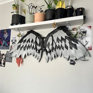 Husk Wings, Black, Red Angel Wings Costume, Hazbin Hotel, Cosplay - Etsy