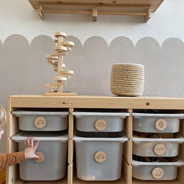 Montessori Wooden Toy Labels, Tags for Storage in Nursery or Playroom ...