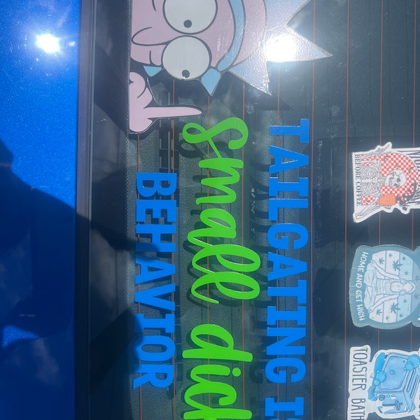 Tailgating Sticker, Funny Car Decal, Tailgating is Small D*** Behavior ...