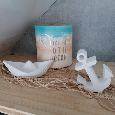 Deko Teller Set, Beton Deko ZUHAUSE Mit 2 Deko Häusern u. Herz Teelicht ...