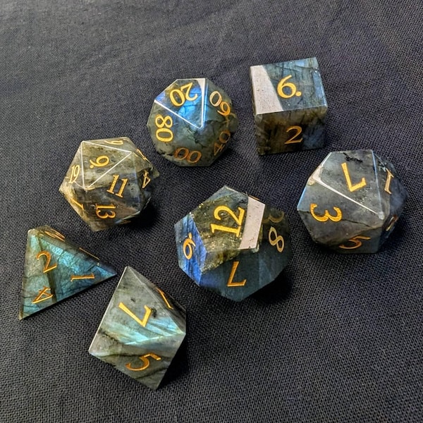 Natural Amethyst Dice Set| Gemstone D20 D&D Dice Set| Dungeons and ...