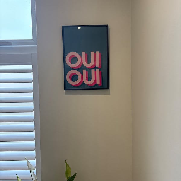 Oui Oui Print Living Room Wall Art Bright Colourful Prints Bold ...