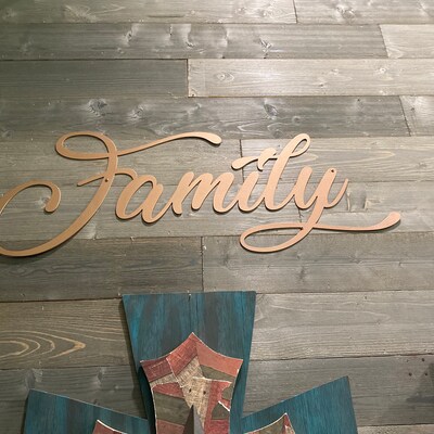 Family Script Metal Sign Family Metal Wall Sign Fall Decor Entryway ...