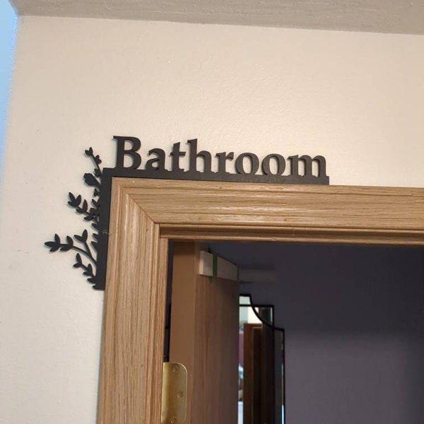 Bathroom Door Topper / Over the Door Sign / Bathroom Sign / Restroom ...