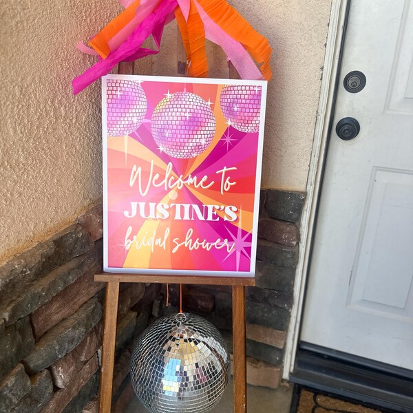 Disco Graduation Party Welcome Sign Template for Retro & Groovy 70s ...