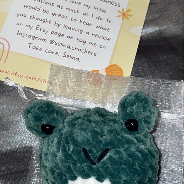 Frog Squishy Cute Handmade, Super Soft Velvet Crochet Frog / Stress ...