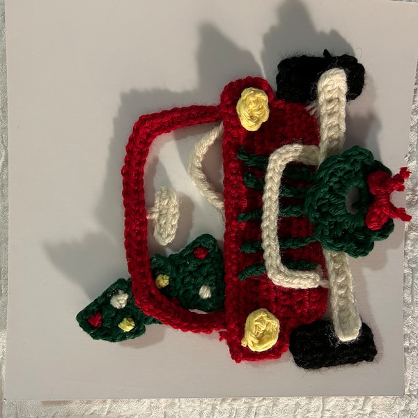 Crochet Christmas Car Applique Pattern - Etsy