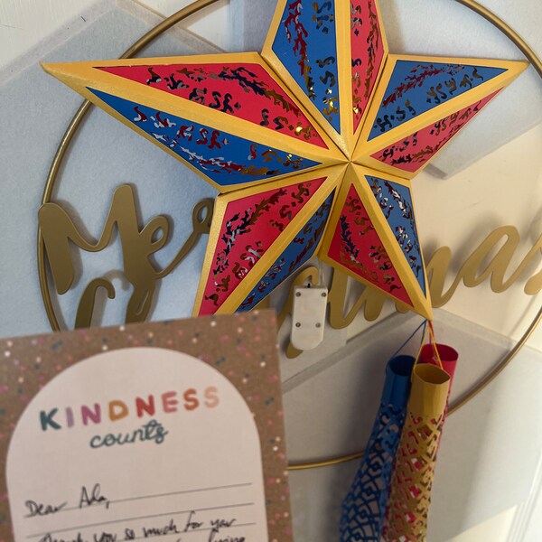 Lighted Filipino Christmas Parol Paneled 2ftx1ft Red/gold, Intricate ...