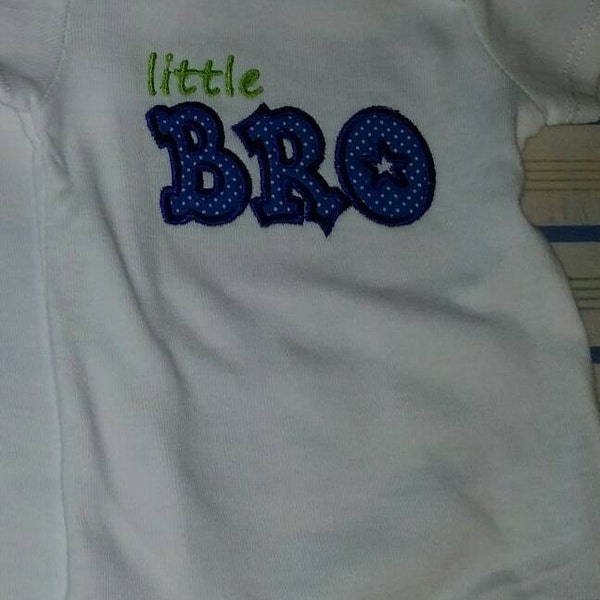 Little Bro Applique Machine Embroidery Design Brother Sibling INSTANT ...