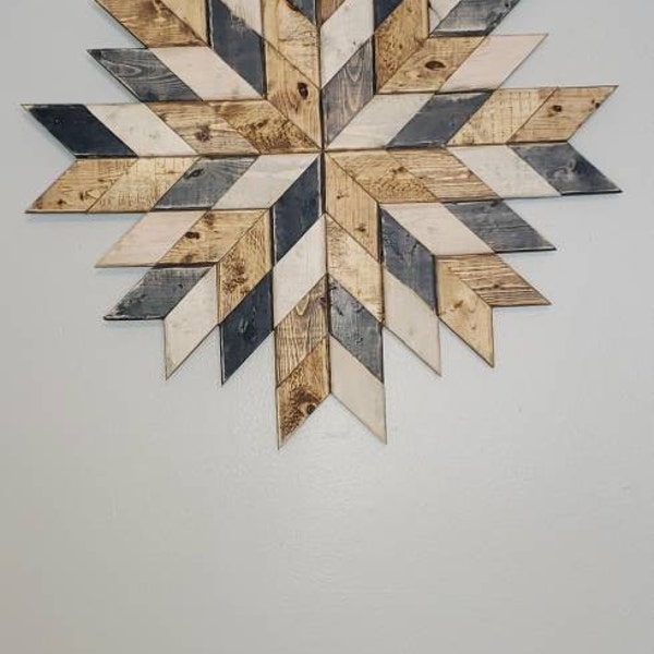 Wooden Barn Star Pattern, Wood Quilt Star, Mosaic Wood Wall Art ...