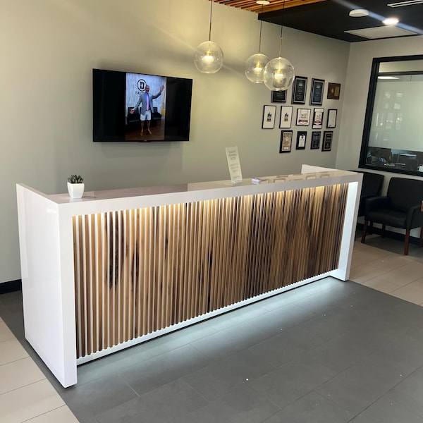 U-shape Aquamarine Ultra Reception Desk - Etsy