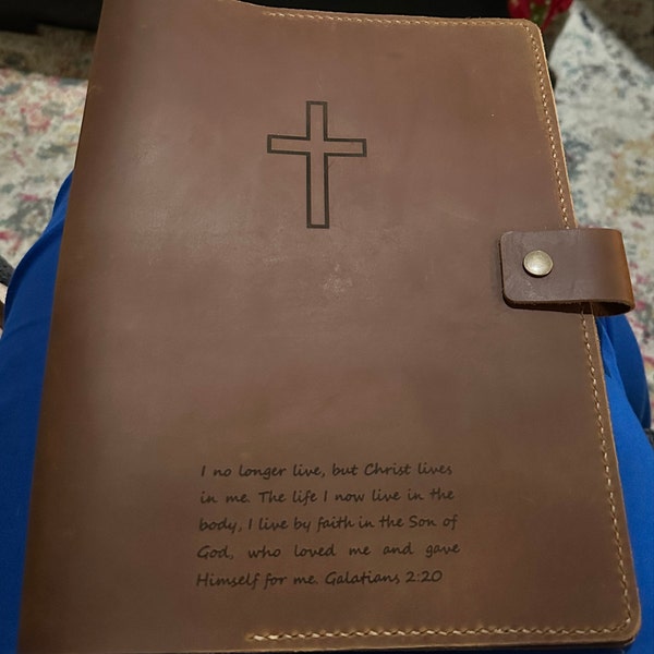 Personalized KJV Holy Bible Cover , Custom Leather Holy Bible Book Case ...