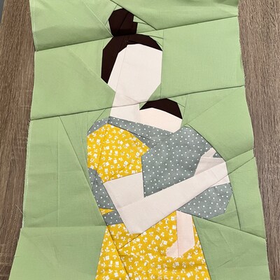 Sleepy Bear Baby Quilt, Sleepy Bear FPP Pattern, PJ Bear, Sleeping Cap ...