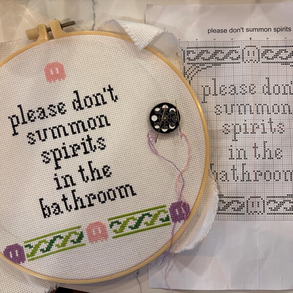 Live Laugh Toaster Bath Cross Stitch Pattern | Subversive Cross Stitch ...