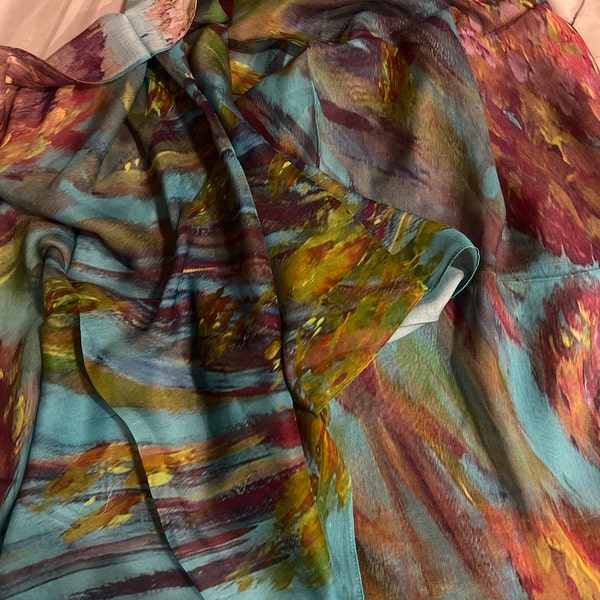 Long Modal Silk Scarf, Large Green Modal Silk Scarf, Gifts for Women ...