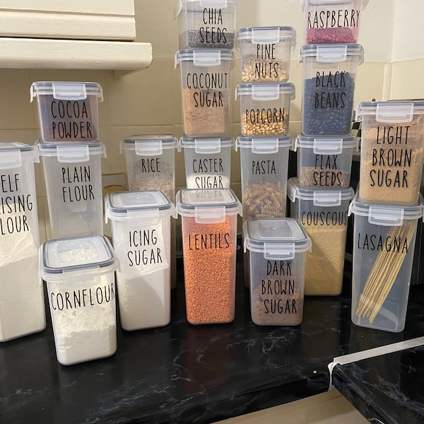 Rae Dunn Inspired Canister Decals, Kitchen Canister Decals, Canister ...