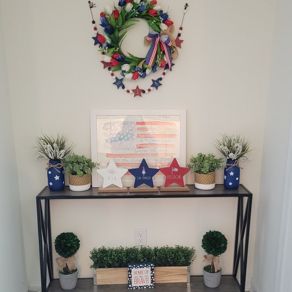 4th of July Printable, National Anthem, Watercolor Flag, Patriotic ...