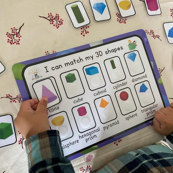 3D Shapes Activity Mat - Etsy UK