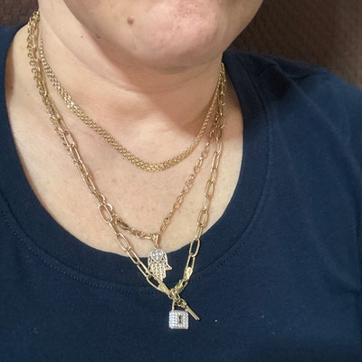 14K Gold Bismark Snake Chain Necklace, Herringbone Necklace, Curb Link ...