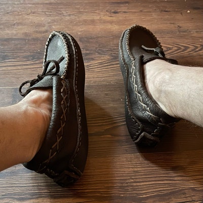 Buffalo Hide Moccasins Hand Stitched - Etsy