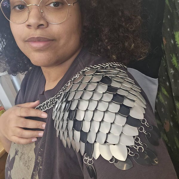 Mini Pixi Chainmail Shoulder Armor With Fringe Scalemail Shoulder Armor ...