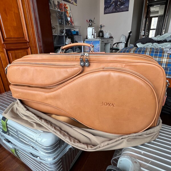 Joya Personalized Leather Tennis Bag, 6 Racket, Top Grain Genuine ...
