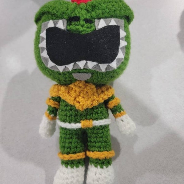 Green Power Ranger Crochet Handmade Plushie Gift for Power Ranger Fan ...