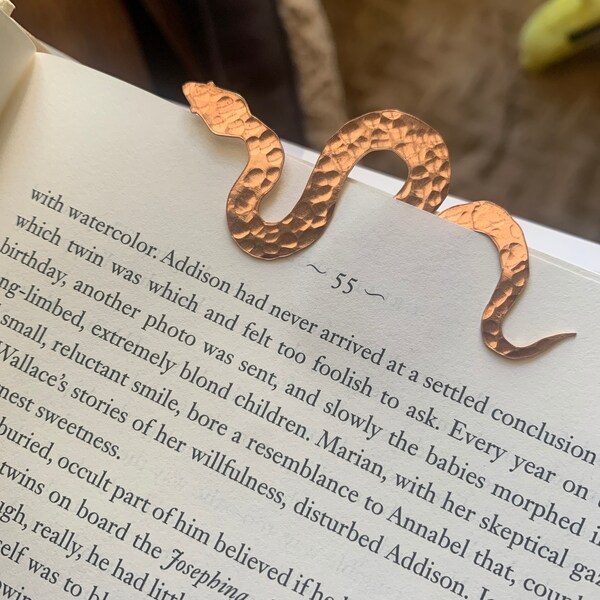 Serpent- Snake Bookmark- Brass Bookmark- Copper Bookmark- Book Dart ...