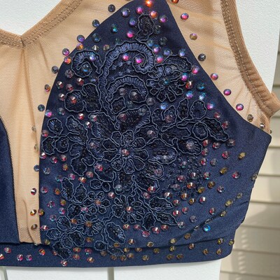 Floral Sequin Applique Hunter Green Embroidered Applique for Your Dance ...