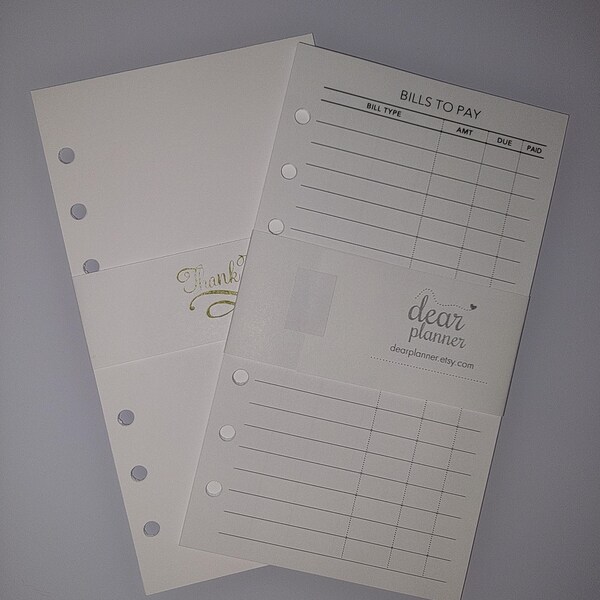Printed Lined Paper Insert Half Letter Planner Insert Lined Planner ...