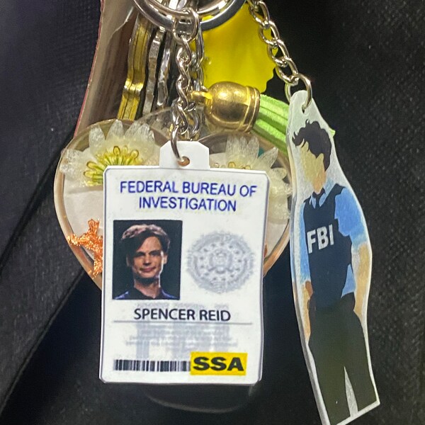 Spencer Reid Fbi Badge Keychain Matthew Gray Gubler Beadsbyisabella - Etsy