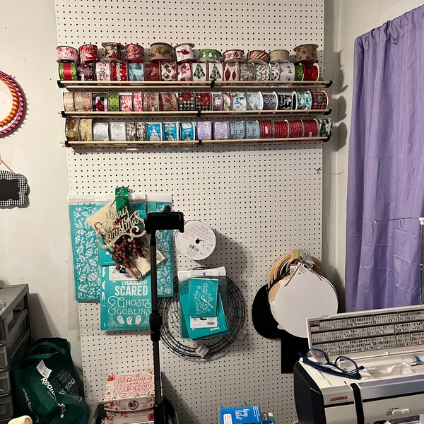 Pegboard Tape and Ribbon Organizer End Cap Brackets (set of 2) - Etsy