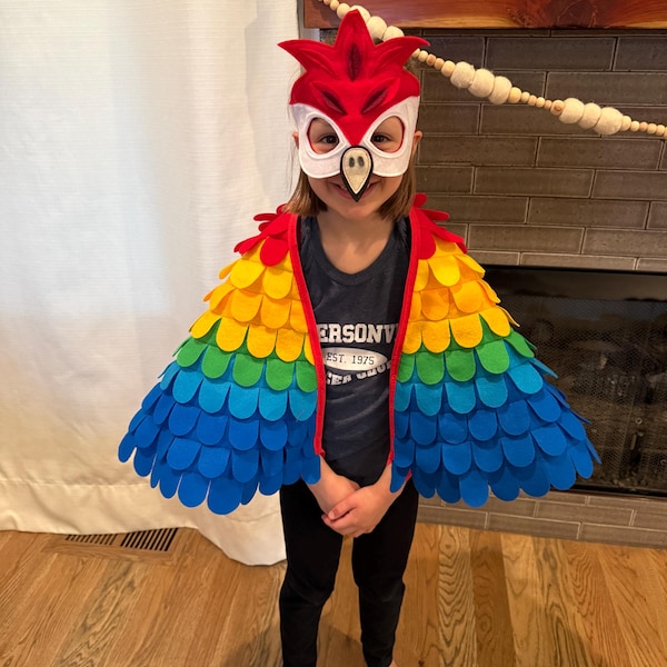 Red Macaw Parrot Costume // Parrot Costume Set // Macaw Wings and Mask ...