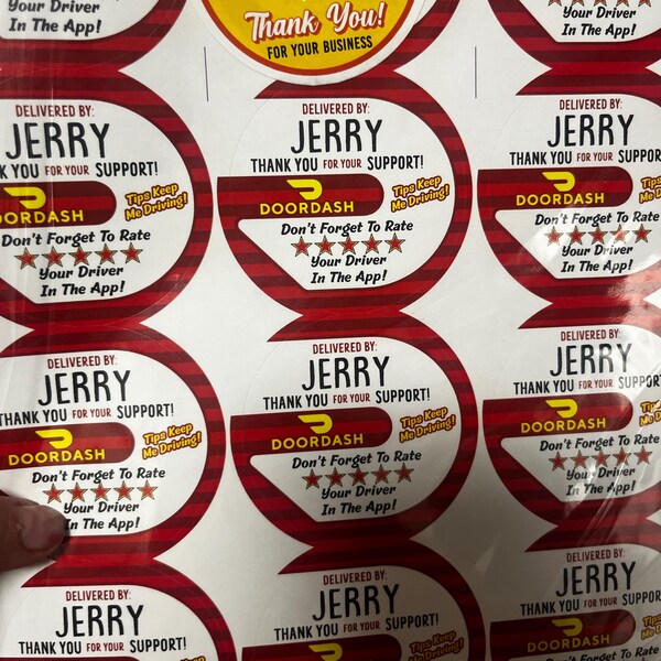 Personalized Uber Eats Labels - Delivery Circle Stickers - Food ...