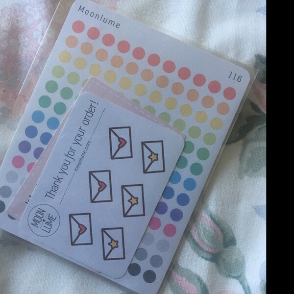 DOT PLANNER STICKERS 192 Rainbow Dot Stickers for Planners and Bullet ...