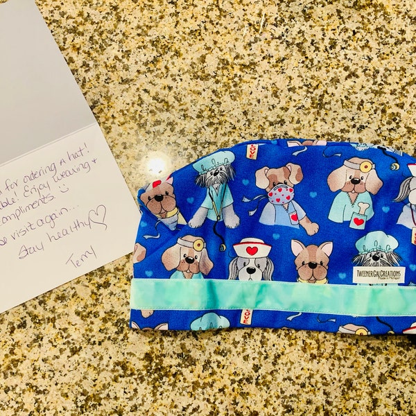 UNISEX SCRUB CAP Featuring Sriracha Hot Sauce Print With Whimsy Peppers ...