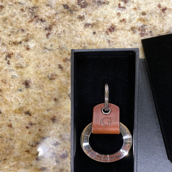 Location Keychain, Latitude Longitude GPS Keychain - Personalized With ...