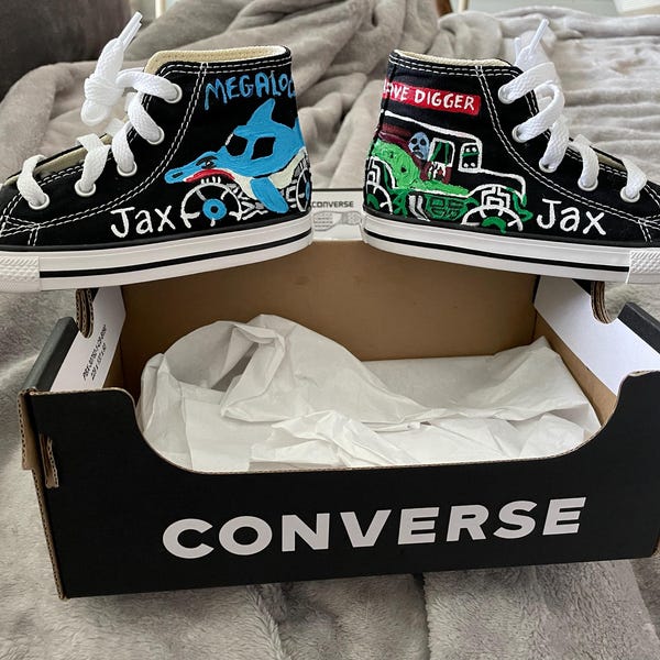 Hand Painted Monster Truck Vans Monster Truck Shoes Vans Grave Digger ...