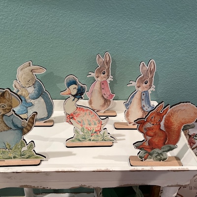 Peter Rabbit Figure Wooden Peter Rabbit Table Decor Peter Rabbit Wooden ...
