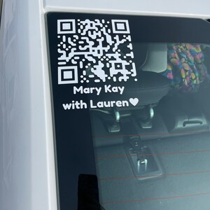 Custom QR Code Decal, Business Decal, Custom QR Code Vinyl Car Decal ...
