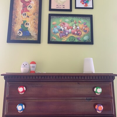 Super Mario Mushroom Furniture Knob Nintendo Video Game Decor ...