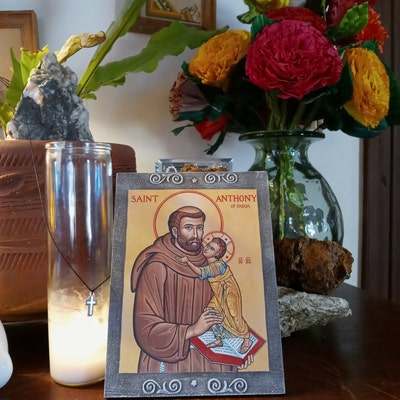 Saint Anthony of Padua Catholic Icon, Catholic Saint Art, Saint Artwork ...