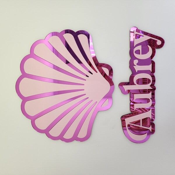 Seashell Plaque | Sea Shell Acrylic Name | Boho Girls Room | Mermaid ...