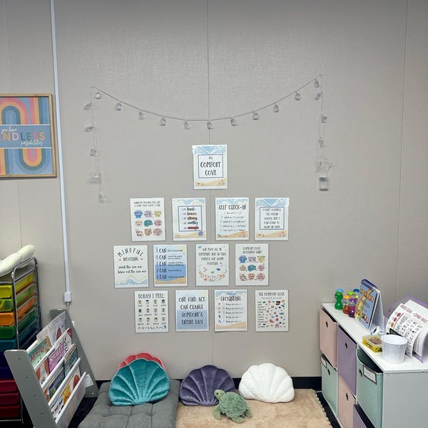 Beach Calm Down Corner Beach Posters for Kindergarten Ocean Calming ...